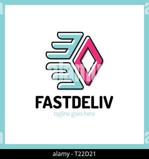 Fast Delivery Logo. Hexa Arrow Logotype Stock Vector Image & Art - Alamy
