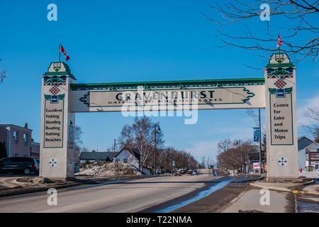 The Gravenhurst Historic Gateway Arch in Gravenhurst, Ontario, Canada ...