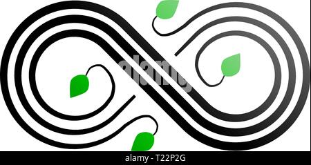 Infinity flourish symbol icon - black gradient, isolated - vector ...