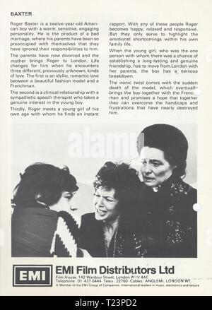Baxter (1973) Publicity information, Date: 1973 Stock Photo - Alamy