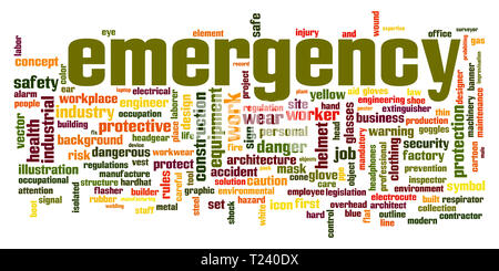 Emergency word cloud. Creative illustration of idea word lettering ...