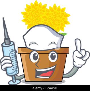 Doctor dahlia flower in the cartoon shape Stock Vector Image & Art - Alamy