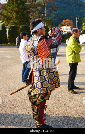 Historical Photograph of a Japanese Samurai Warrior in Traditional ...