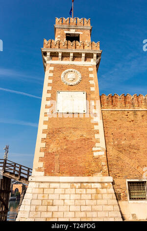 Italy, Venice, details and view of the Castle in the arsenal Stock ...