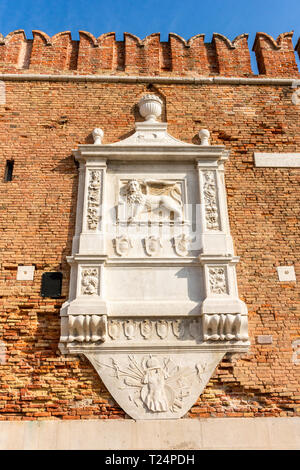 Italy, Venice, details and view of the Castle in the arsenal Stock ...