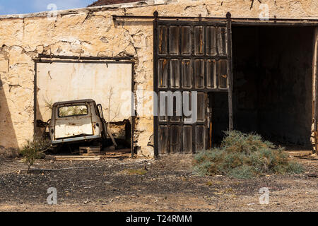 broken down dilapidated garage building on City Island in the Bronx NY ...