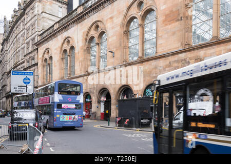 Hope Street Glasgow, Scotland's most polluted street - bus driving past ...