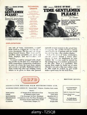 Time Gentlemen Please (1952) Publicity information, Date: 1952 Stock Photo - Alamy