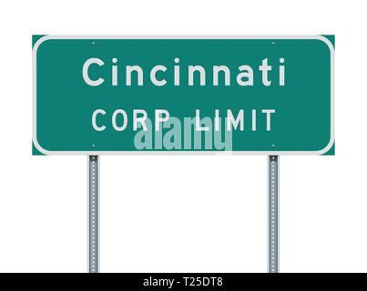 United States, Cincinnati City tourism landmarks, vector city travel ...