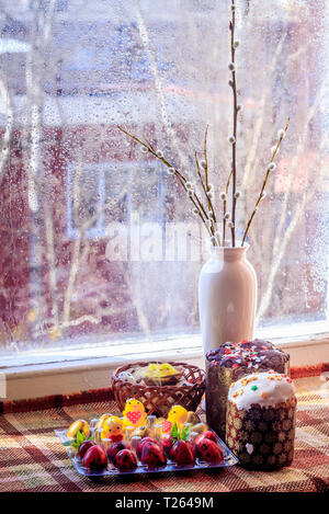 Cracked eggs pattern as white and gray background. Top view, flat lay ...