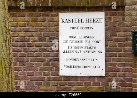 Heeze castle information sign Stock Photo - Alamy