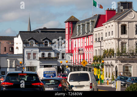 Killarney town. Colorful colourful buildings shops bars restaurants and ...
