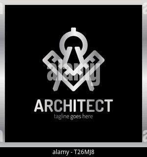 Architect Letter A Logo - Ruler Stock Vector Image & Art - Alamy