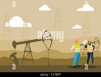 oil industry plant scenary vector illustration design Stock Vector ...