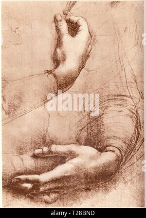STUDY OF HANDS. LEONARDO DA VINCI Stock Photo - Alamy