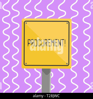 Hand writing sign Procurement. Concept meaning Procuring Purchase of ...