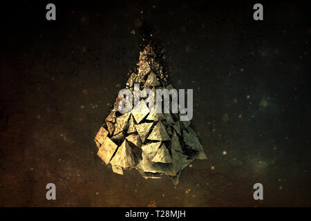 Artistic abstract rock shaped pyramid on an artistic multicolored ...