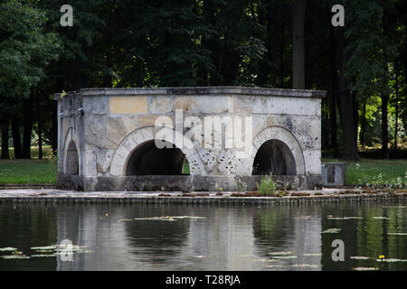 Stone Monument In The Pond At Laxemburg Castle in Lower Austria Stock ...