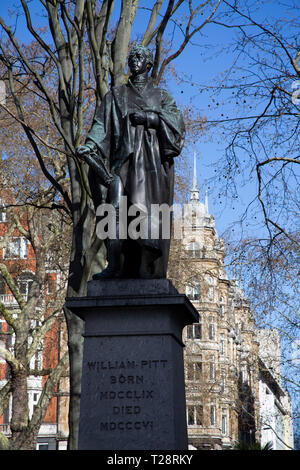 Statue of William Pitt in Hanover Square Mayfair London England Stock ...