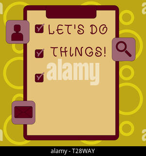 Writing note showing Make Things Happen. Business concept for you will ...