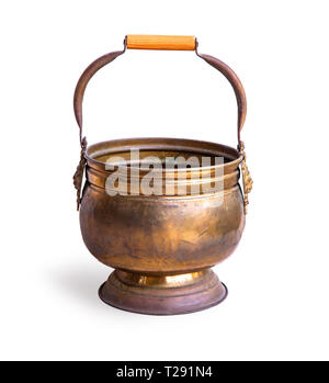 Copper Pot Isolated on White Background Stock Photo - Alamy