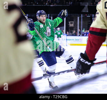 Jacksonville Icemen forward Cameron Critchlow (23) during warm-ups ...