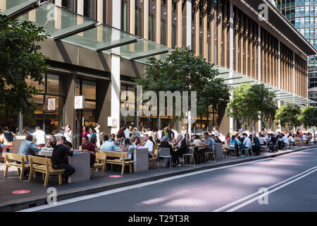 Restaurants and cafés line the streets of Barangaroo. They are situated ...