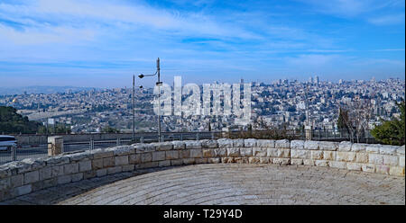 A panoramic view of Jerusalem from the Mount of Olives, offering a ...