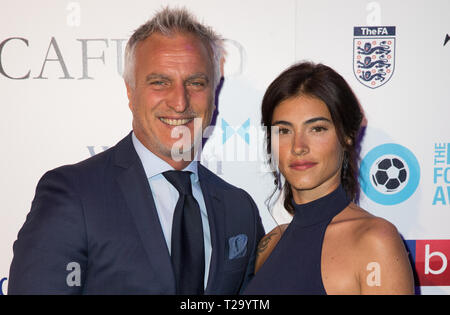 David Ginola and Maeva Denat at the London Football Awards 2019 held in ...