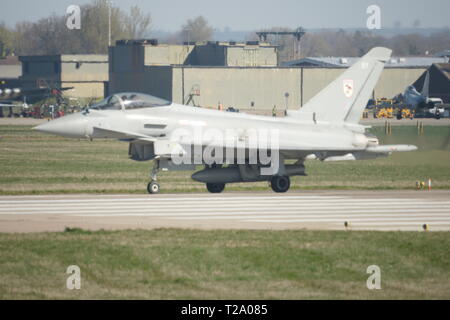 Eurofighter Typhoon jet fighter interceptor cockpit and canopy open ...