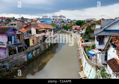 The City of Yogyakarta and The Kali Code River, Yogyakarta, Java ...