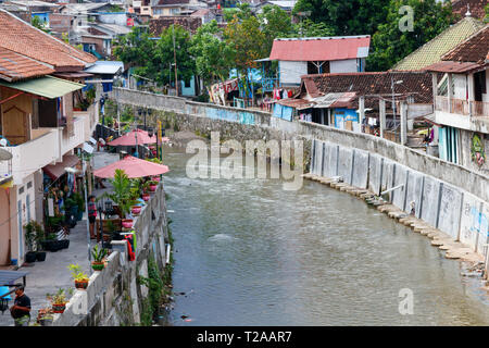 The City of Yogyakarta and The Kali Code River, Yogyakarta, Java ...
