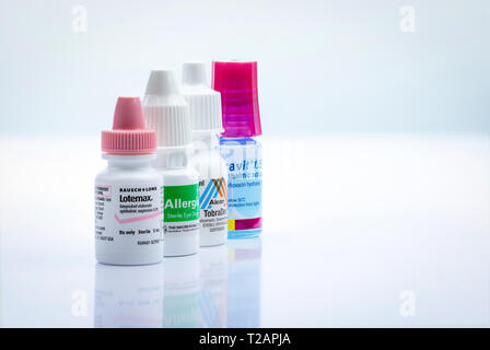 CHONBURI, THAILAND-SEPTEMBER 5, 2018 : Cravit ophthalmic solution 5 ml ...