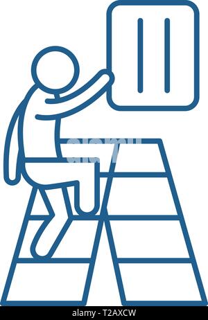 Gradual development line icon concept. Gradual development vector ...