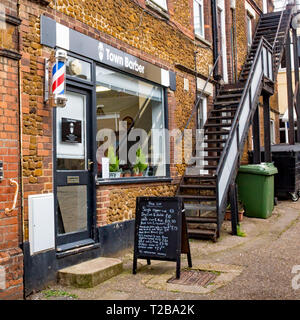 Hunstanton, England. 23 March 2019. Kay’s Donuts & Coffee kiosk on the ...