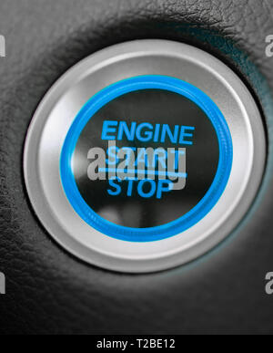 Start and stop push button. Car interior Stock Photo - Alamy