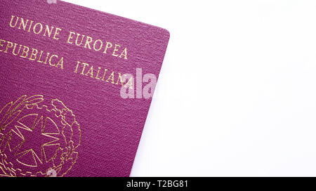Italian Republic passport isolated on white Stock Photo - Alamy