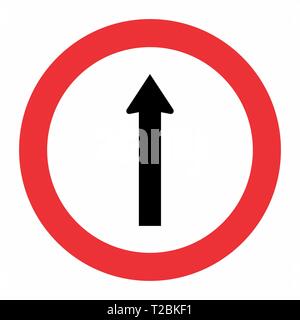 Proceed straight ahead sign. Road traffic. Mandatory icon. Navigation ...