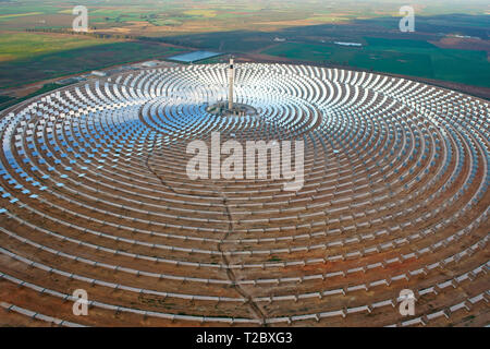 Aerial view of solar thermal plant Stock Photo - Alamy
