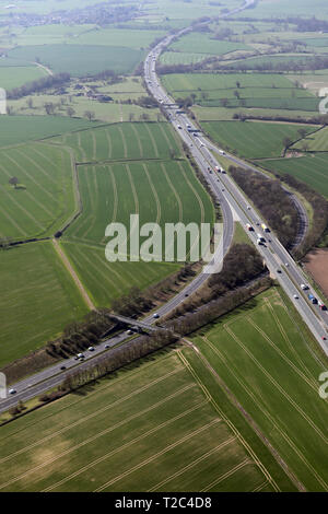 aerial view of Darlington from over the A66 looking west along the A67 ...