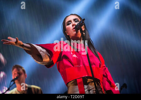 The Norwegian indie pop band Highasakite performs a live concert at ...