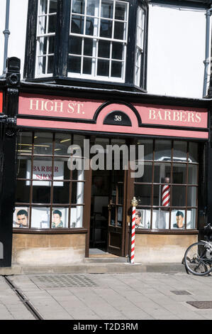A Traditional English barbers shop in Carlisle, Cumbria, uk Stock Photo ...