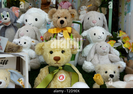 Steiff teddy bears display in a store, UK Stock Photo - Alamy