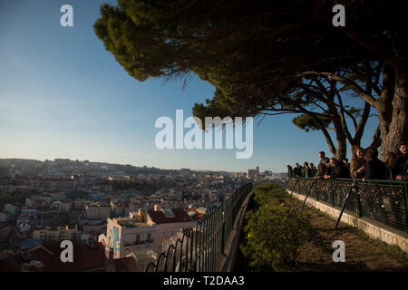 Lisbon, Portugal. 20th Feb 2018. Viewpoint Nossa Senhora do Monte Stock ...