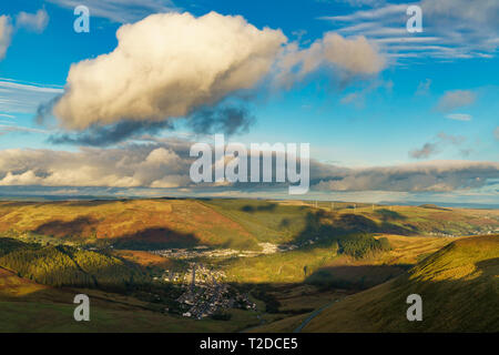 Treorchy town, in the Rhondda Valley region of South Wales, United ...