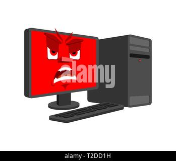 Keyboard computer button angry face. Vector illustration Stock Vector ...