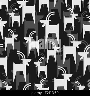 Mountain goat pattern seamless. Animal vector background beast Stock ...