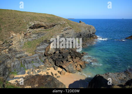 Penhallic point, Harlyn bay, North Cornwall, England, UK Stock Photo ...