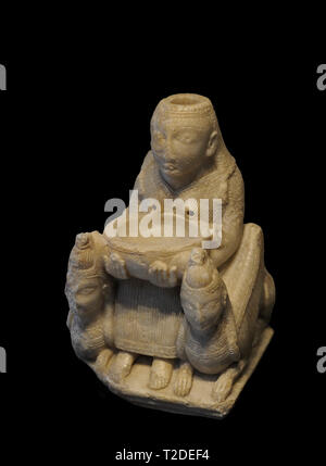 Astarte from Galera. Phoenician goddess seated on a throne with sphinx ...