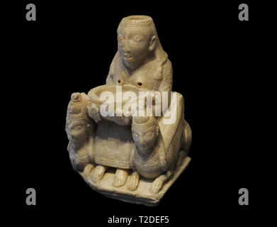 Astarte from Galera. Phoenician goddess seated on a throne with sphinx ...